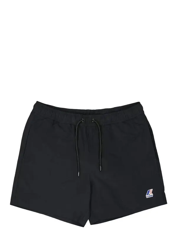 K-WAY Embroidered-logo Swim Shorts - Black