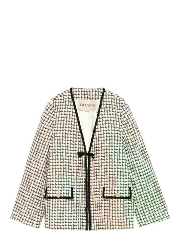 Valentino Garavani Tweed Houndstooth Jacket - Neutrals