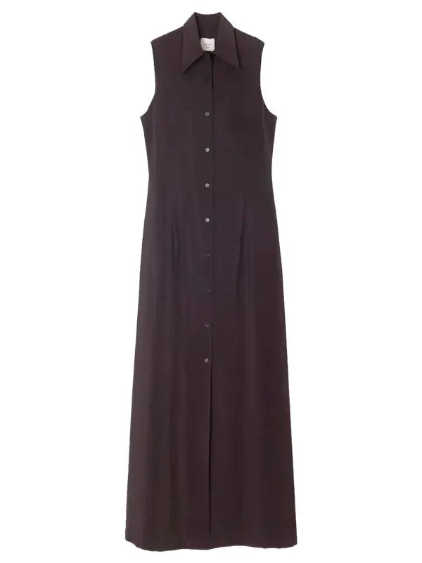 ALYSI Sleeveless Maxi Dress With Button Fastening - Brown