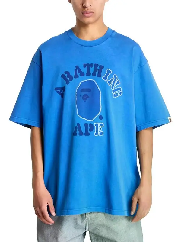 A BATHING APE Lettering-print T-shirt - Blue