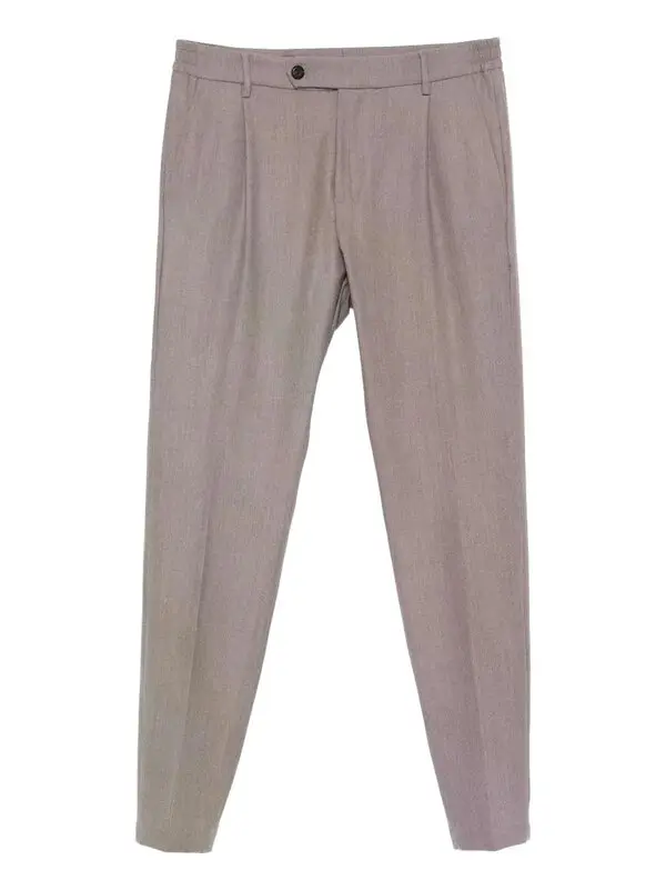 Eleventy Pleated-front Trousers - Brown