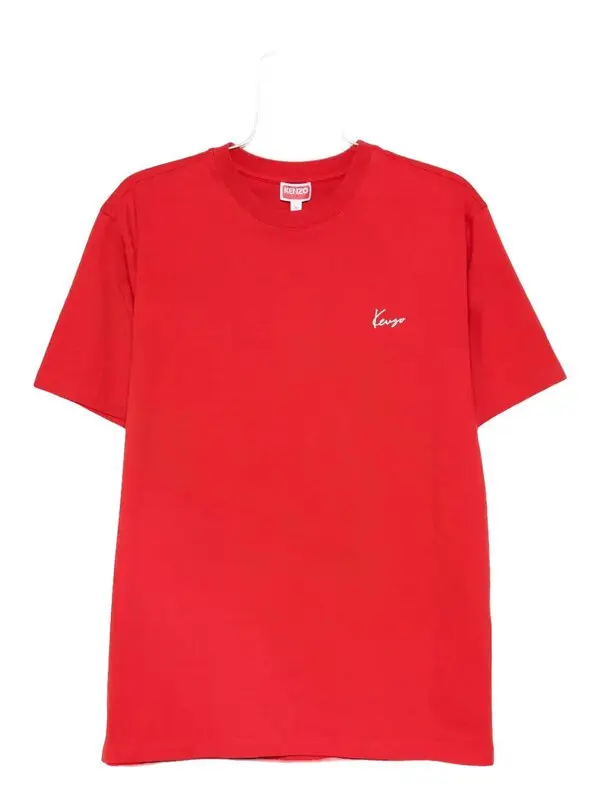Kenzo Floral-print Crew-neck T-shirt - Red