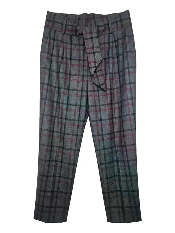 Brunello Cucinelli Check-pattern Trousers - Grey