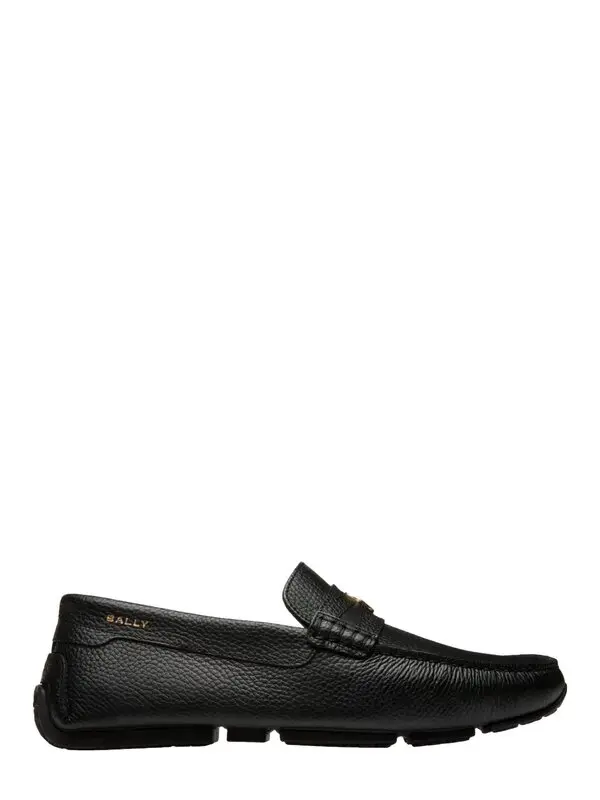 Bally Pilot Driver Grained-leather Loafers - Black
