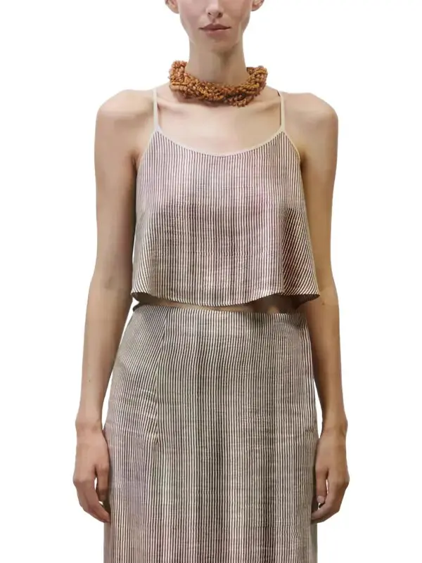 ALYSI Striped-pattern Top - Neutrals