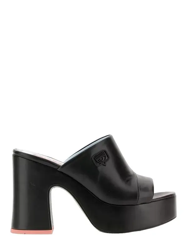 CHIARA FERRAGNI 85mm Eyelike Platform Block-heel Sandals - Black