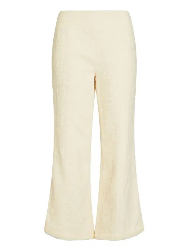 Zimmermann Cropped Cotton-blend Tweed Bootcut Pants - Cream