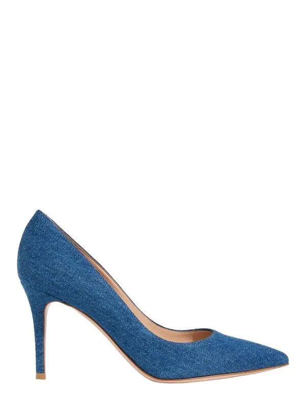GIANVITO ROSSI 85 Denim Pumps - Mid Denim