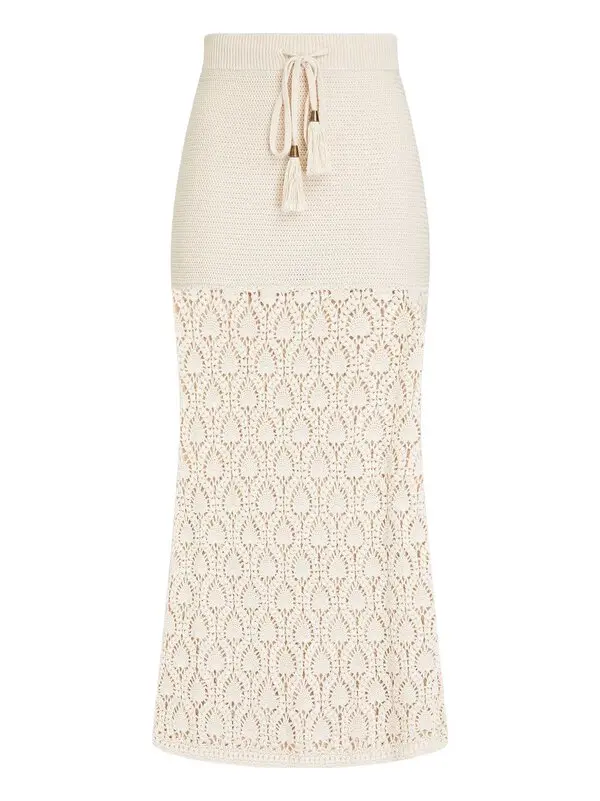 Zimmermann Crocheted Cotton Midi Skirt - Cream
