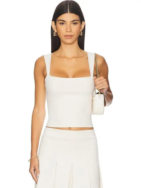 Susana Monaco Wide Angle Strap Tank Top - Blanched Almond