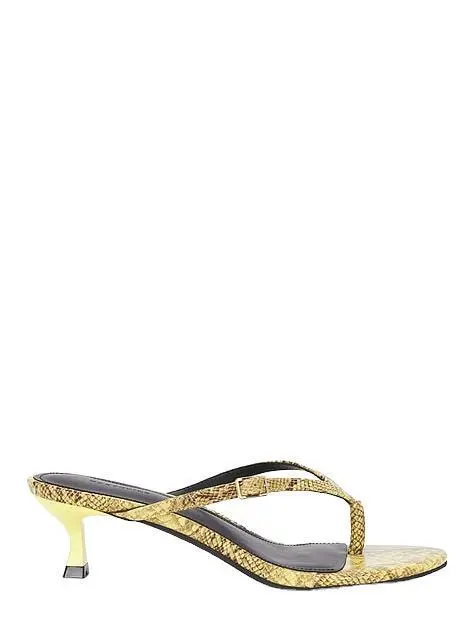 NAKEDVICE Tayla Heel Sandal - Yellow Snake