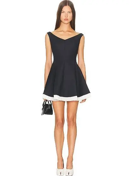 Simkhai Dorothie Off Shoulder Mini Dress - Black Multi