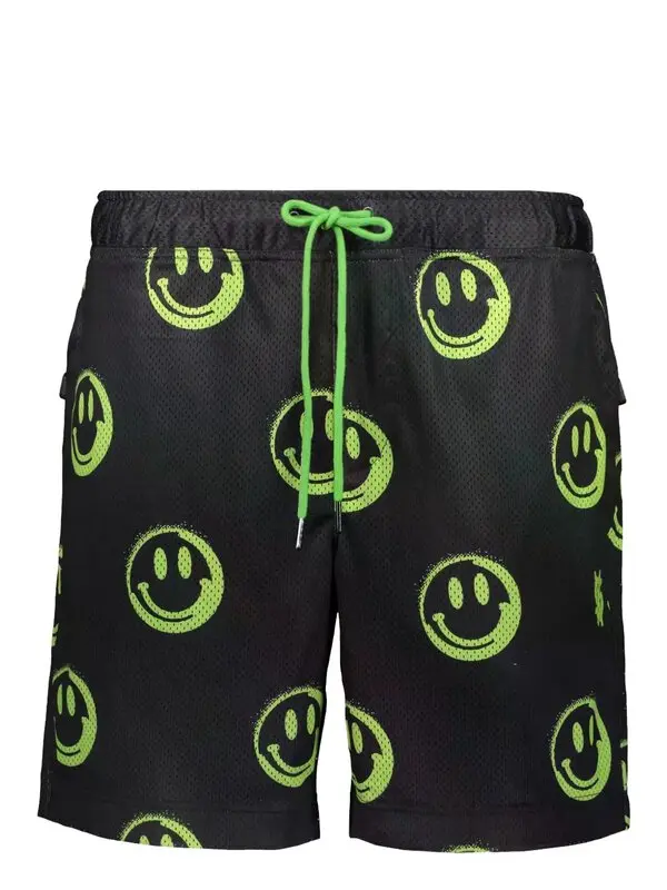 Ksubi Smiley-face Drawstring Shorts - Black
