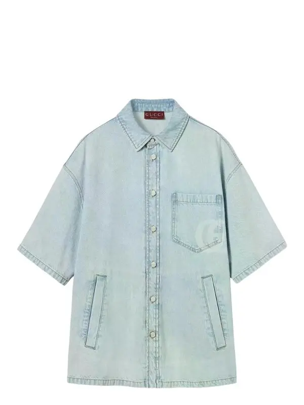 Gucci Short-sleeve Denim Shirt - Blue