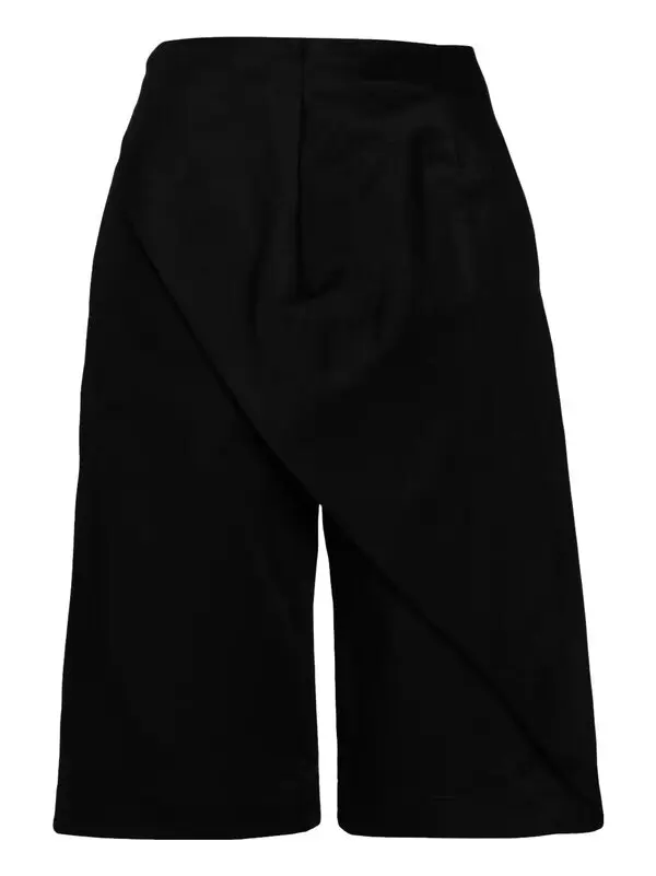 Loewe Pleated Cotton Shorts - Black