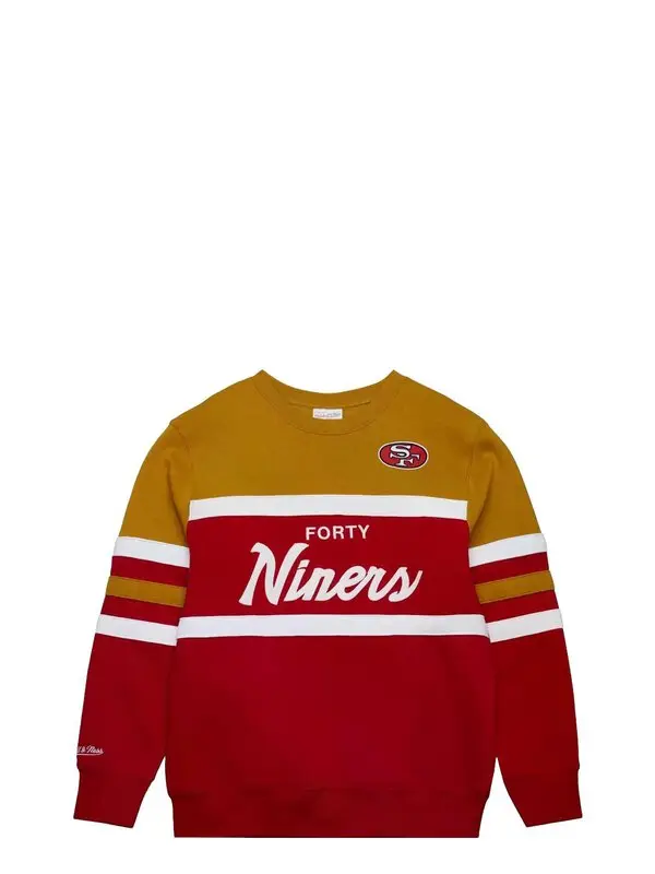 Mitchell & Ness 49ers Head Coach Crewneck Sweatshirt - Red
