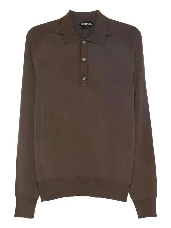 TOM FORD Wool-blend Polo Shirt - Brown