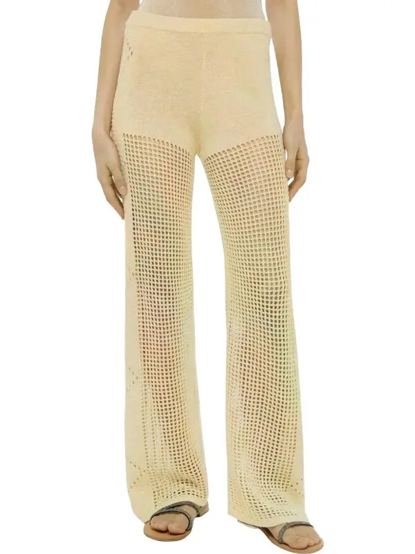 MC2 SAINT BARTH Alva Crochet-detail Trousers - Neutrals