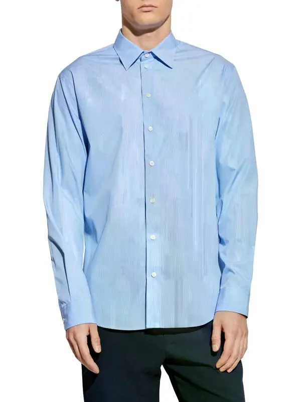 Emporio Armani Striped Long-sleeved Shirt - Blue