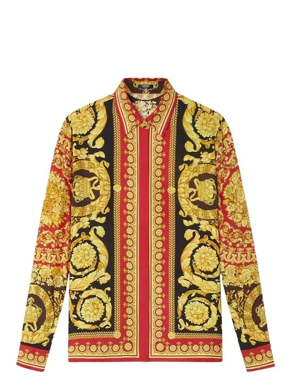 Versace Barocco Silk Shirt - Red