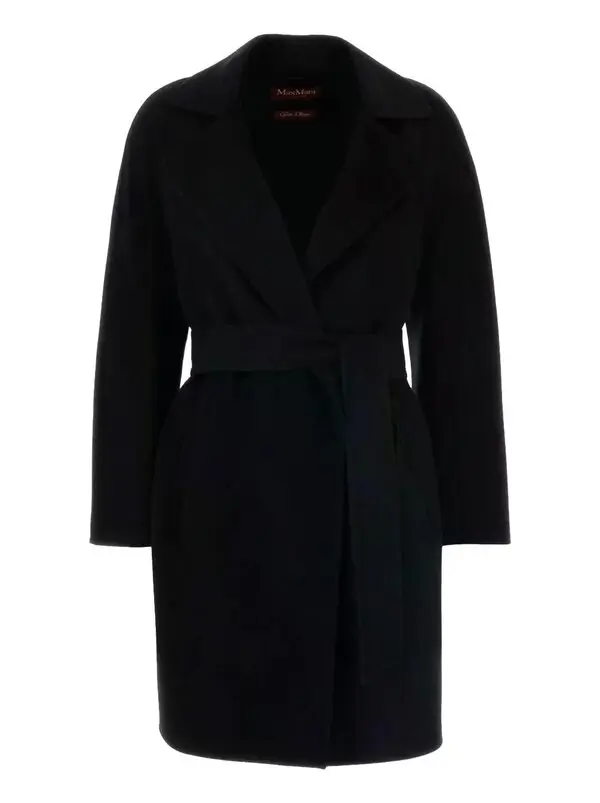Max Mara Belted Wool Coat - Black