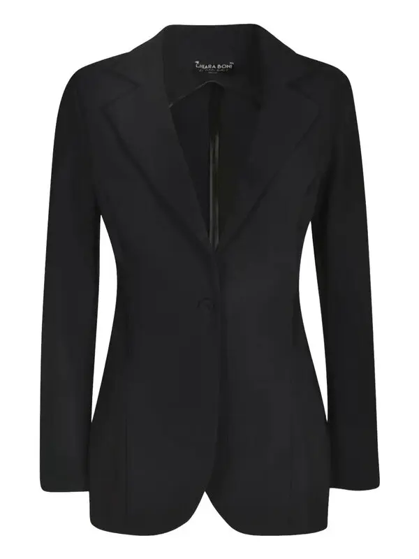 Chiara Boni La Petite Robe Single-button Notched-lapel Blazer - Black