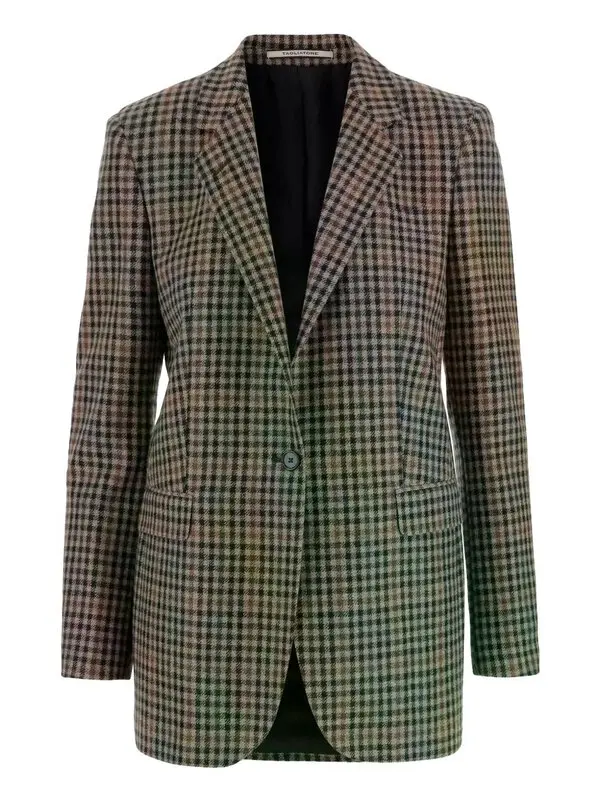 Tagliatore Check-pattern Virgin-wool Blazer - Brown