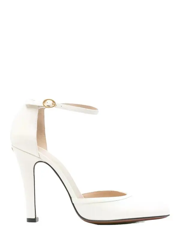 Valentino Garavani 100mm Ankle-strap Leather Pumps - Neutrals