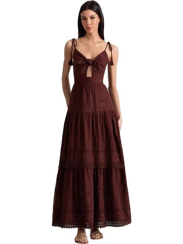 Alice + Olivia Minka Maxi Dress - Brown