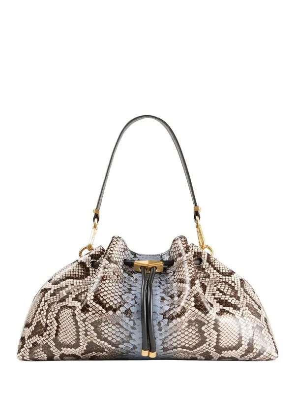 JIMMY CHOO Bon Bon Bucket Bag - Blue Haze/ebony/gold