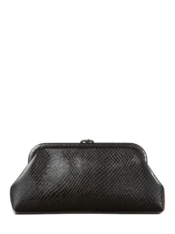 JIMMY CHOO Skylar Clutch With Square Jc Clasp - Black/dark Silver