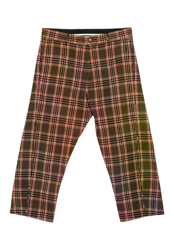 Moschino Checked-pattern Trousers - Brown