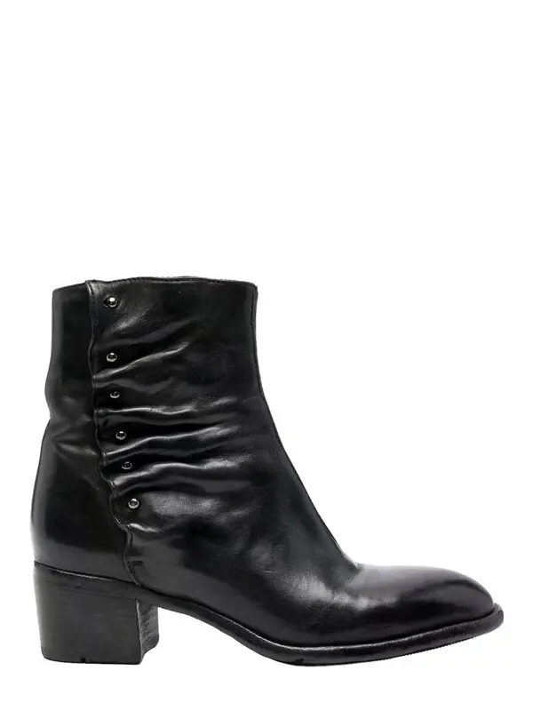 LEMARGO 50mm Zipped Ruched Ankle Boots - Black