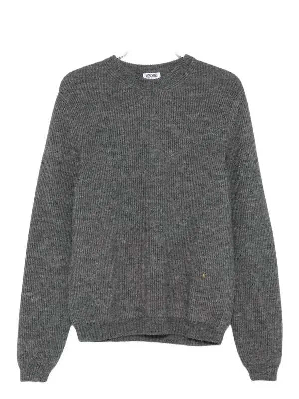 Moschino Ribbed Alpaca Wool Sweater - Grey