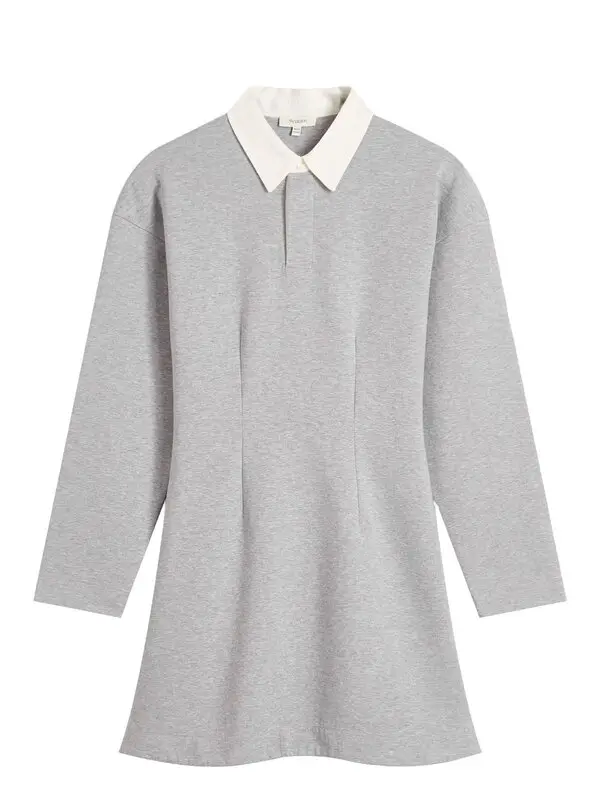 JW Anderson Long Sleeve Polo Dress - Mid Grey Melange