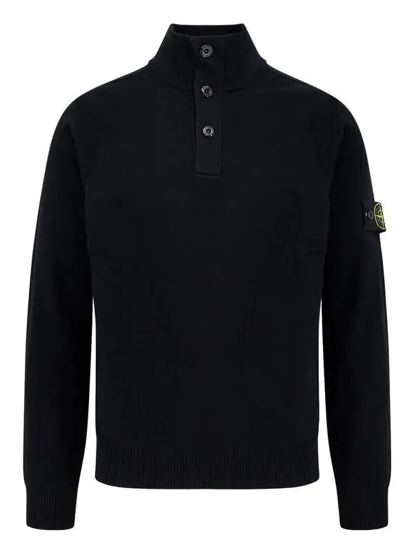 Stone Island Certified Virgin Wool Sweater - Black