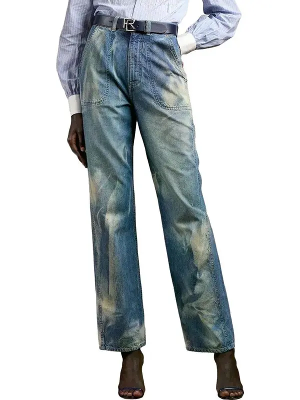 Ralph Lauren Driss Faded Straight-leg Jeans - Blue