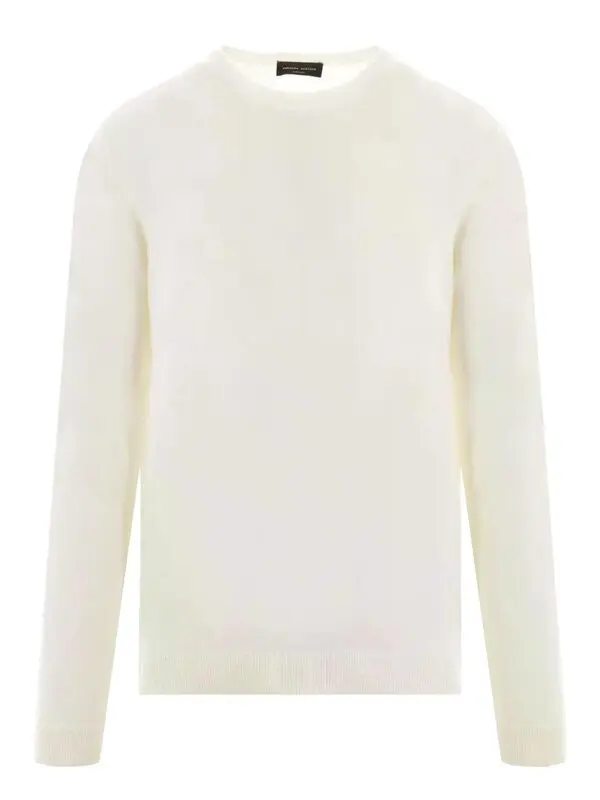 ROBERTO COLLINA Merino-wool Crew-neck Sweater - Neutrals