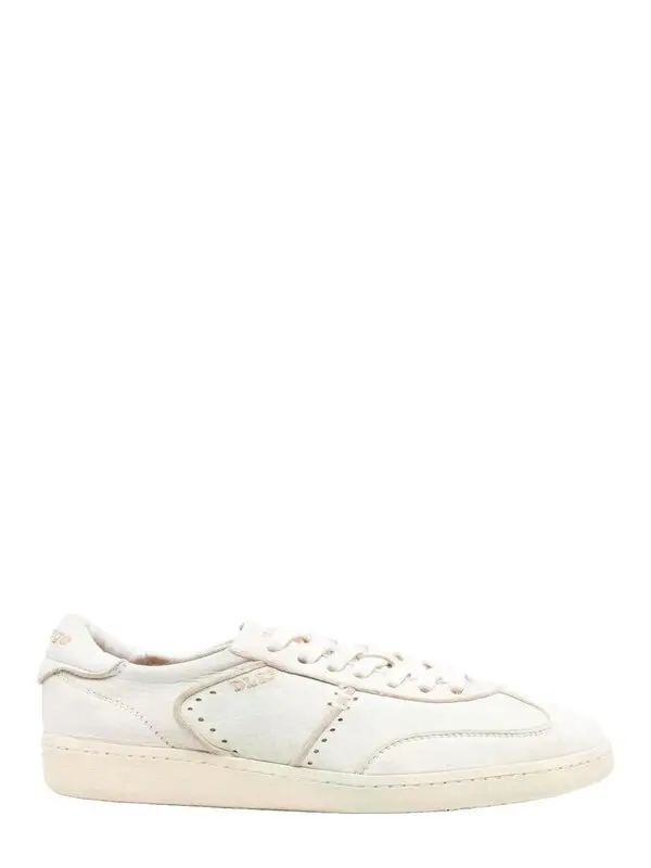 LEMARGO Perforated Leather Lace-up Sneakers - White