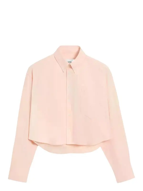 Ami De Coeur Cropped Oversized Shirt - Pink