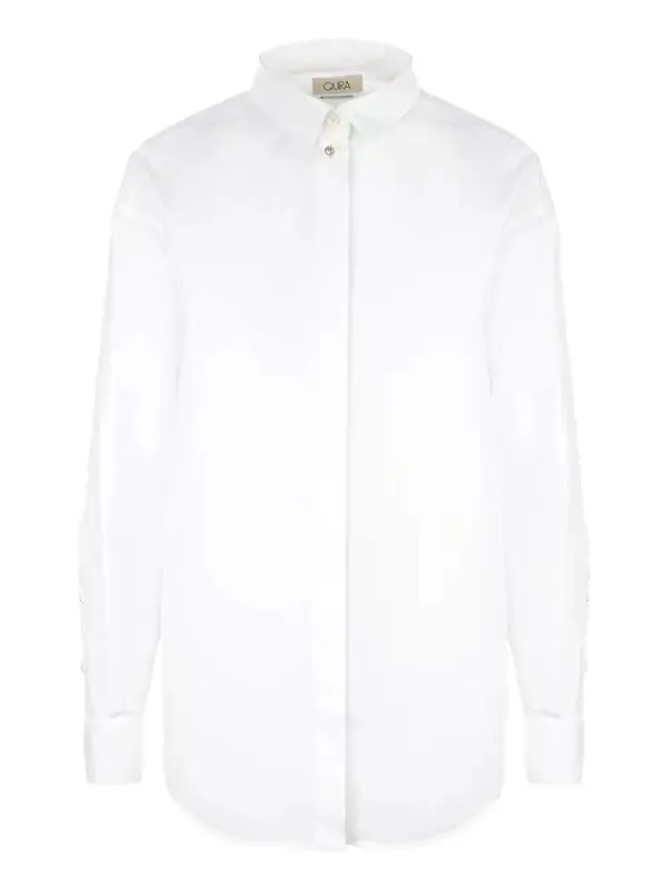 QUIRA Classic-collar Poplin Shirt - White