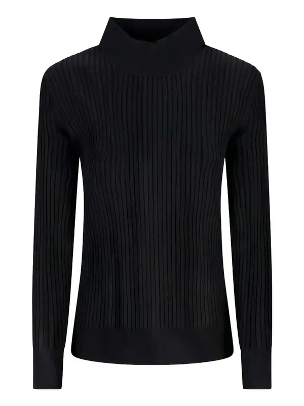 PT TORINO Ribbed High-neck Sweater - Black
