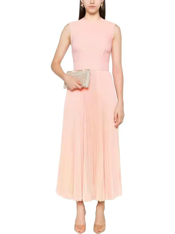 Solace London Sophie Pleated Maxi Dress - Pink