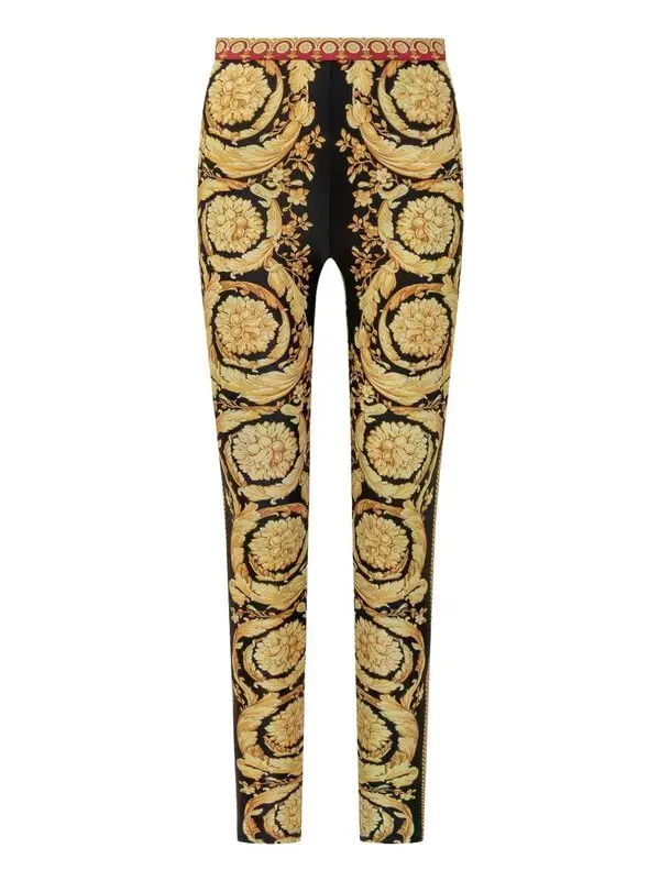 Versace Barocco Print Leggings - Black