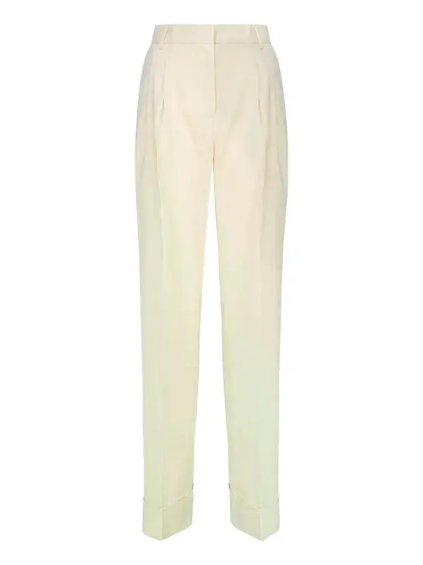 Andamane Pleated-front Cuffed-hem Trousers - Yellow