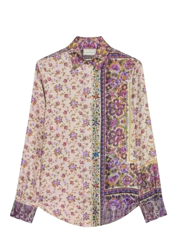 PIERRE-LOUIS MASCIA Aloe Paisley-print Shirt - Neutrals
