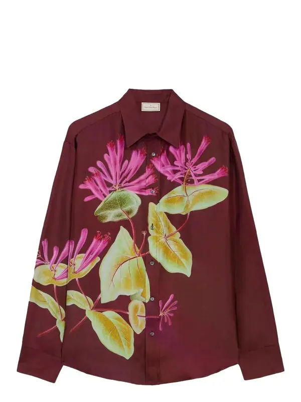 PIERRE-LOUIS MASCIA Floral-print Shirt - Red
