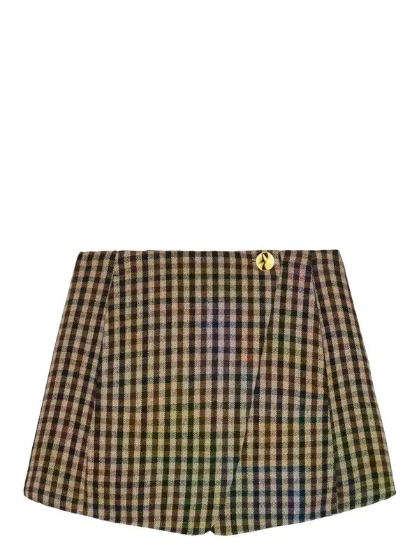 GANNI Checked Mini Skirt - Neutrals