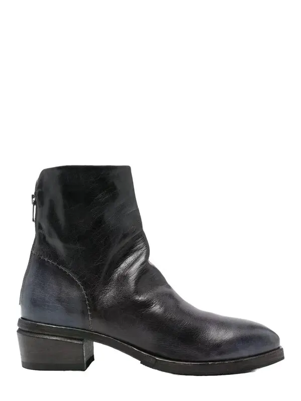 SHOTO Leather Zip-detail Boots - Black