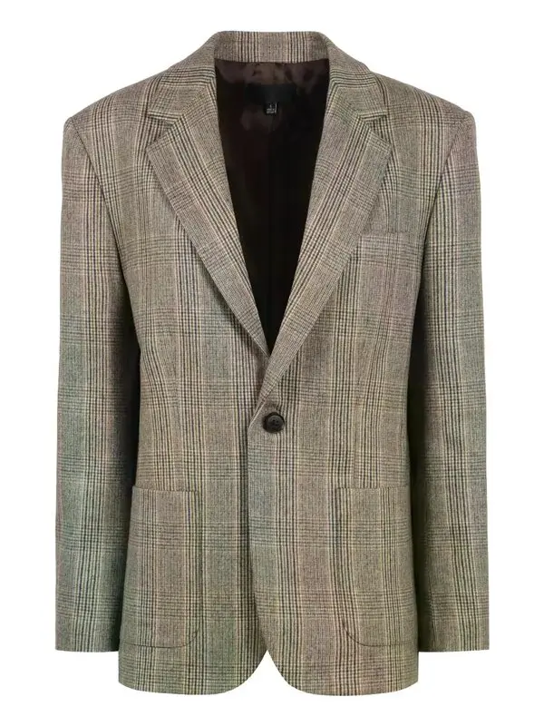 NILI LOTAN Checked Lapel Blazer - Brown